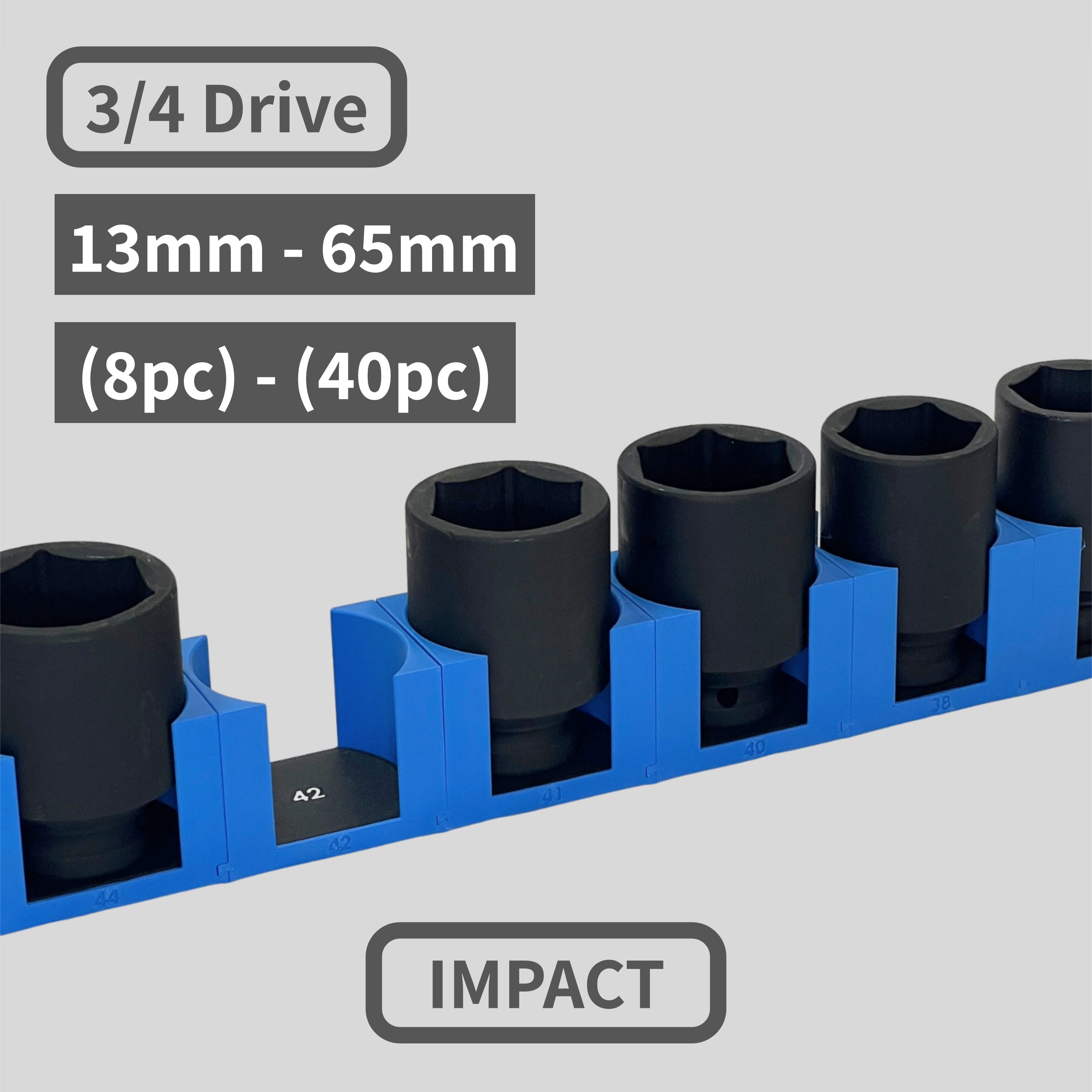 3/4" Modular Socket Organizer for Metric IMPACT Sockets – fdmOperations
